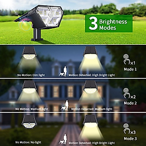 NFESOLAR 2-in-1 Solar Lights Outdoor Garden (1 Pack), 38 LEDs IP65 Waterproof Solar Motion Spotlights Outdoor Decorative for Patio, Yard, Garden, Garage, Pathway, Warm White