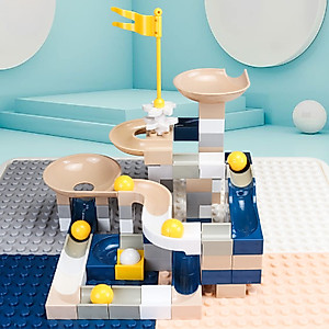 KIDCHEER Kids Table and Chair Set with 100PCS Marble Run, Toddler Table All-in-One Multi Activity Playset, Toddler Building Blocks Toys for Learning & Playing, Water & Sand Game