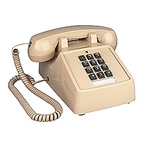 TelPal Landline Phones for Home Office Hotel School Corded Single Line Heavy Desktop Basic Telephone for Seniors Retro Classic Old Fashion Movie Decor Telephones with Loud Metal Bell Ringer (Ivory)