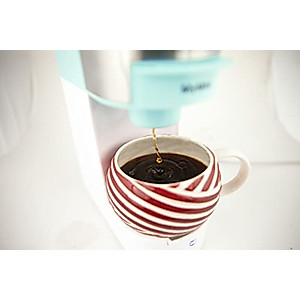 Nostalgia MyMini Single Coffee Maker, Brews K-Cup & Other Pods, Serves up to 14 Ounces, Tea, Chocolate, Hot Cider, Lattes, Reusable Filter Basket Included, Aqua