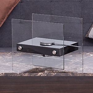 Tangkula Tabletop Fireplace Portable Stainless Steel Indoor Outdoor Ventless Bio Ethanol Fireplace Firepit (Black)