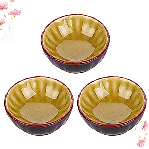 DOITOOL 3PCS para mini postres vinegar bowl serving bowl chip dip bowl appetizer tray mustard bowl seasoning dish dessert plate pickles headset essential oil dipping sauce bowl