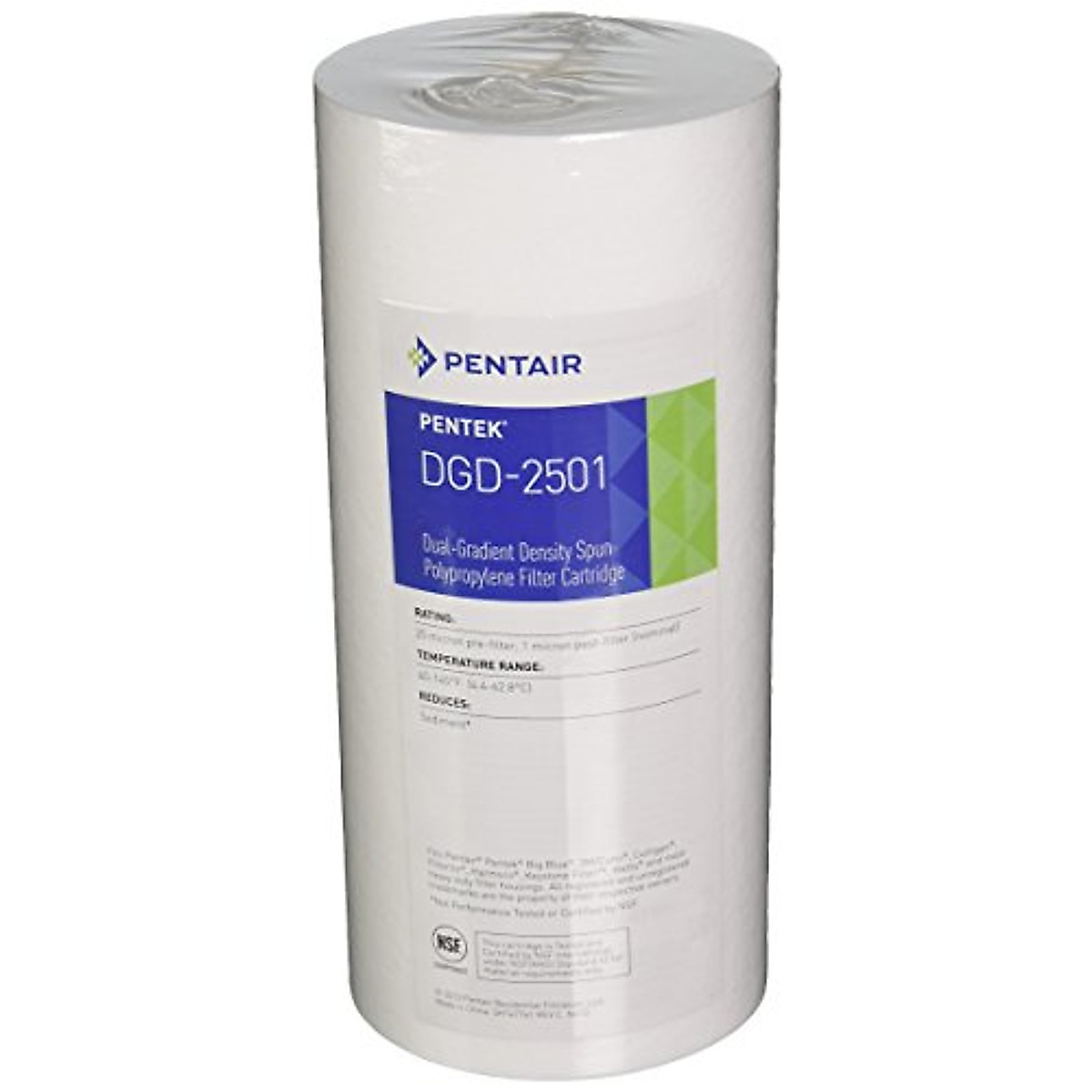 2 x Pentek 155359-43, DGD-2501 Big Blue 10" x 4-1/2" 25/1 Micron Sediment Melt Blown Filters Cartridges Dual Gradient Polypropylene