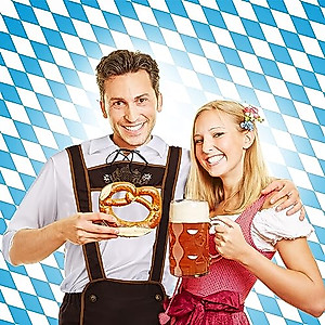 Newcotte Set of 4 German Bavarian Oktoberfest Costume Set for Men Adult Costume for Dress Party and Beer Festival (XL)