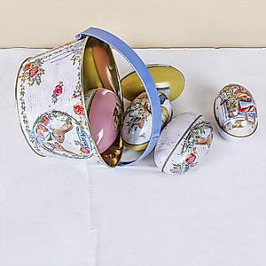 3 Pcs Easter Metal Buckets Easter Bunny Pail Baskets for Easter Eggs Hunt,Easter Pails Gift Baskets for Kids,Kids Easter Party Favor