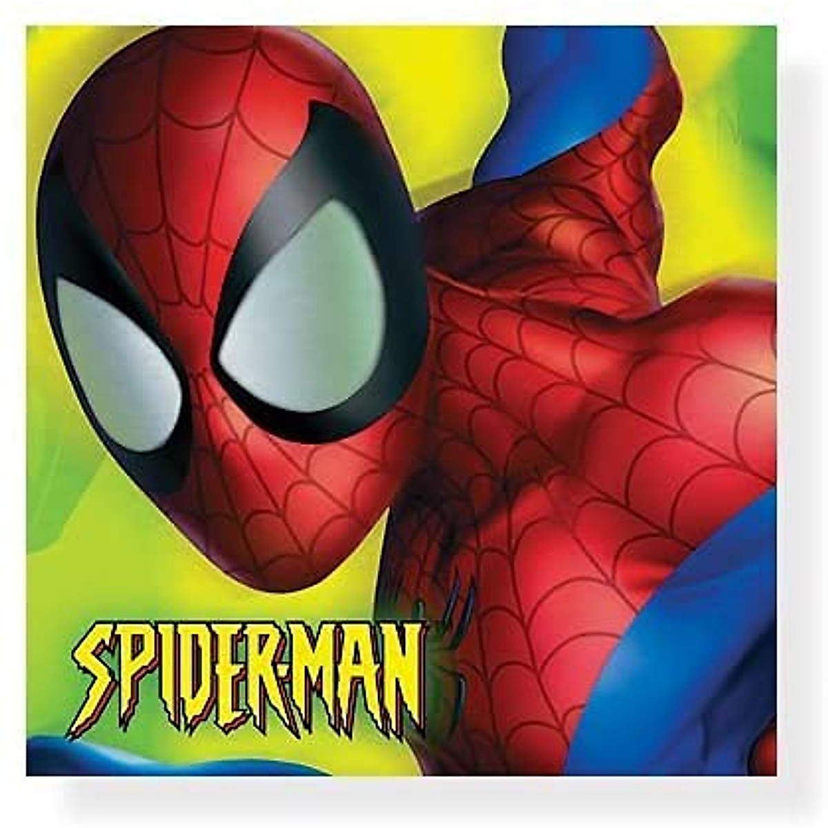 Spiderman Super Hero Birthday Party Supplies Bundle Pack for 16 Includes Dessert Plates, Napkins, Table Cover, Happy Birthday Banner, Paper Masks, Favor Loot Bags, Favor Bracelets, Mylar - 84 Pieces