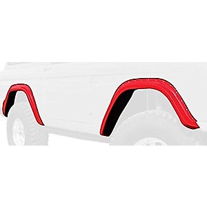 Bushwacker Cutout Pocket/Rivet Style Rear Fender Flares | 2-Piece Set, Black, Textured Finish | 20002-07 | Fits 1966-1977 Ford Bronco