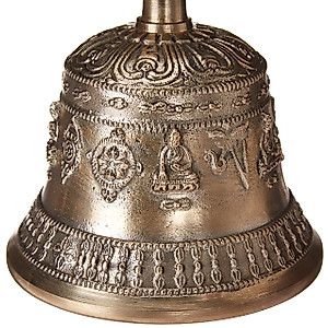 Singing Bowl Nepal Tibetan Buddhist Meditation Bell And Dorje Set - Dharma Objects Bell Of Enlightenment From Nepal 7 Inches