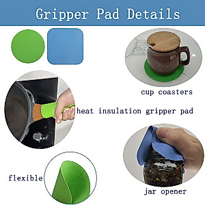 GOHRAI - Under Cabinet Jar Opener & Bottle Opener with 2Pcs Jar Opener Gripper Pad- Opens Any Size Jar -Jar Opener For Weak Hands & Seniors with Arthritis