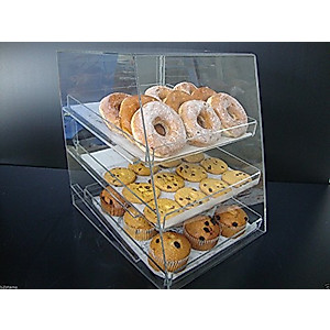 Displays2buy Acrylic Pastry Bakery Donut Bagels Cookie Display Case w/3 trays
