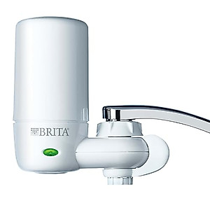 Brita Complete Faucet Mount Water Filtration System, BPA-Free Faucet Water Purifier for Sink, Filter Replaces 2,250 Plastic Water Bottles a Year, Lasts Four Months, Includes 1 System/1 Filter, White