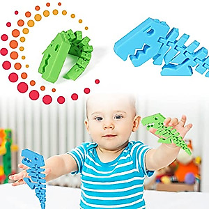 2PCS Fidget T-Rex Toy Blue & Green, ADHD Autism Sensory Toy, Best Boy Girl Tween Teen Christmas Stocking Stuffers Idea, Dinosaur TREX Birthday Gift Present, Party Favour Game Prizes for Toddlers Kids