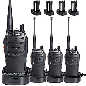 Olywiz Walkie Talkies for Adults, 16 Channels, Rechargeable, with Flashlight, Li-ion Battery, Charger, 4 Pack