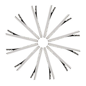 60 Pcs Alligator Curl Clips, Bantoye 3 Inch Flat Single Prong Clips Hair Accessories for Hair Styling, Coloring, Silver