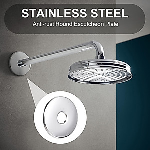 Isslly 2 Pack Large Shower Arm Flange, 3.15Inch Round Replacement Escutcheon Plate, Stainless Steel Shower Pipe Cover Plate for Shower Head Arms (Inner Dia: 0.84in)