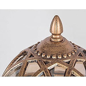 CZLZY European Style E27 Pillar Lamp Outdoor Waterproof Post Light Glass Lampshade Villa Garden Decoration Column Light Wall Gate Base Landscape Light Lawn Light