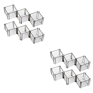 NOLITOY Desk Drawer 12 pcs Practical Holder Drawer Socks Container Grey Lattice Underwears Storage Home Type Organizer for Socks Storage Container