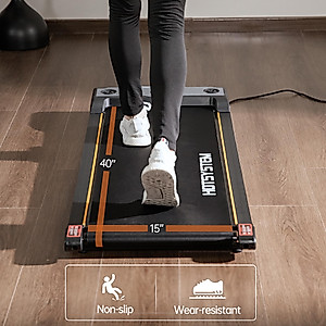HOTSYSTEM Under Desk Treadmill, Walking Pad for Home/Office, Portable Walking Treadmill, Walking Jogging Machine with APP and LED Display