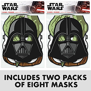 Unique Star Wars Masks & Button | Pack of 16 | Star Wars Party Decorations | Star Wars Birthday Decorations | Star Wars Party Favors | 16 Pack