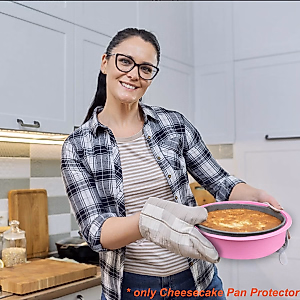 Qicfrk 3 Pack Cheesecake Pan Protector, Water Bath Protector for 9 Inch Round Springform Pan, Preventing Water from Entering the Spring Form Pan