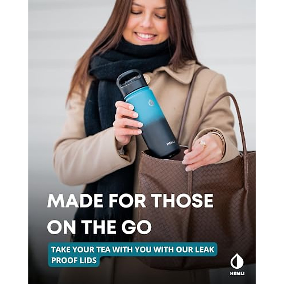 18 oz Insulated Tea Mug with Infuser and Lid - Tea Tumbler, Travel Mug, Portable Flask