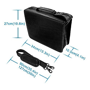 200 + 16 Slots Pencil Case & Extra Pencil Sleeve Holder - Bundle for Prismacolor Watercolor Pencils, Crayola Colored Pencils, Marco Pens and Cosmetic Brush by YOUSHARES (216 slots Black)