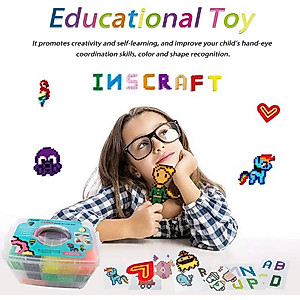 Fuse Beads, 25,000 pcs Fuse Beads Kit 26 Colors 5MM, Including 127 Patterns, 4 Big Square Pegboards, 1 Heart Pegboards, 1 Flower Pegboards, Ironing Paper, Tweezers, Beads Compatible by INSCRAFT