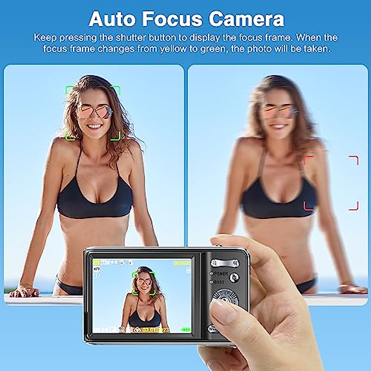 4K Digital Camera,Auto Focus 48MP Vlogging Camera for YouTube and Anti-Shake Video Camera with 3'' TPS Screen, Flash,18X Zoom Travel Portable Digital Camera with 32GB Card,2 Batteries (Black)