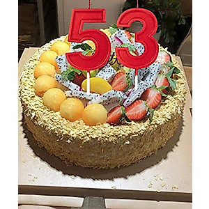 2.76in Birthday Candles Glitter Cake Red Number 2 Candles Topper Decoration for Wedding Anniversary,Kids and Adults Party Celebration (RED Number 2)