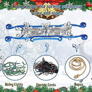 Vicenpal Christmas Lights Storage Holder, Holiday All-purpose Light Cord Wind up Organizer for String Lights, Extension Cords, Magnet Fishing Rope (Blue, Set of 6)