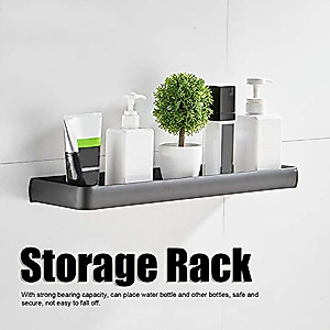 30cm Wall Mounted Bathroom Shelf, Space Aluminum Wall-Mounted Hollow Modern Simple Storage Rack Basket Kitchen Bedroom Organizer for Cosmetic Seasoning Jars (Single Layer),Rack