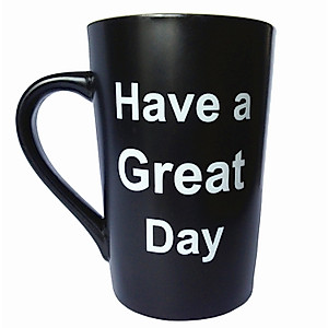 MAUAG Funny Christmas Gifts Unique Coffee Mugs Have a Great Day Cute Cool Ceramic Cup Black, Best Holiday and Birthday Gag Gifts, 15 Oz