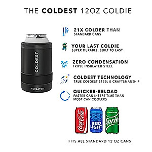 COLDEST Standard Can Cooler for Beer, Soda, Sparkling Water | Vacuum Insulated Stainless Steel Drink Sleeve Holder for 12 oz Regular Cans