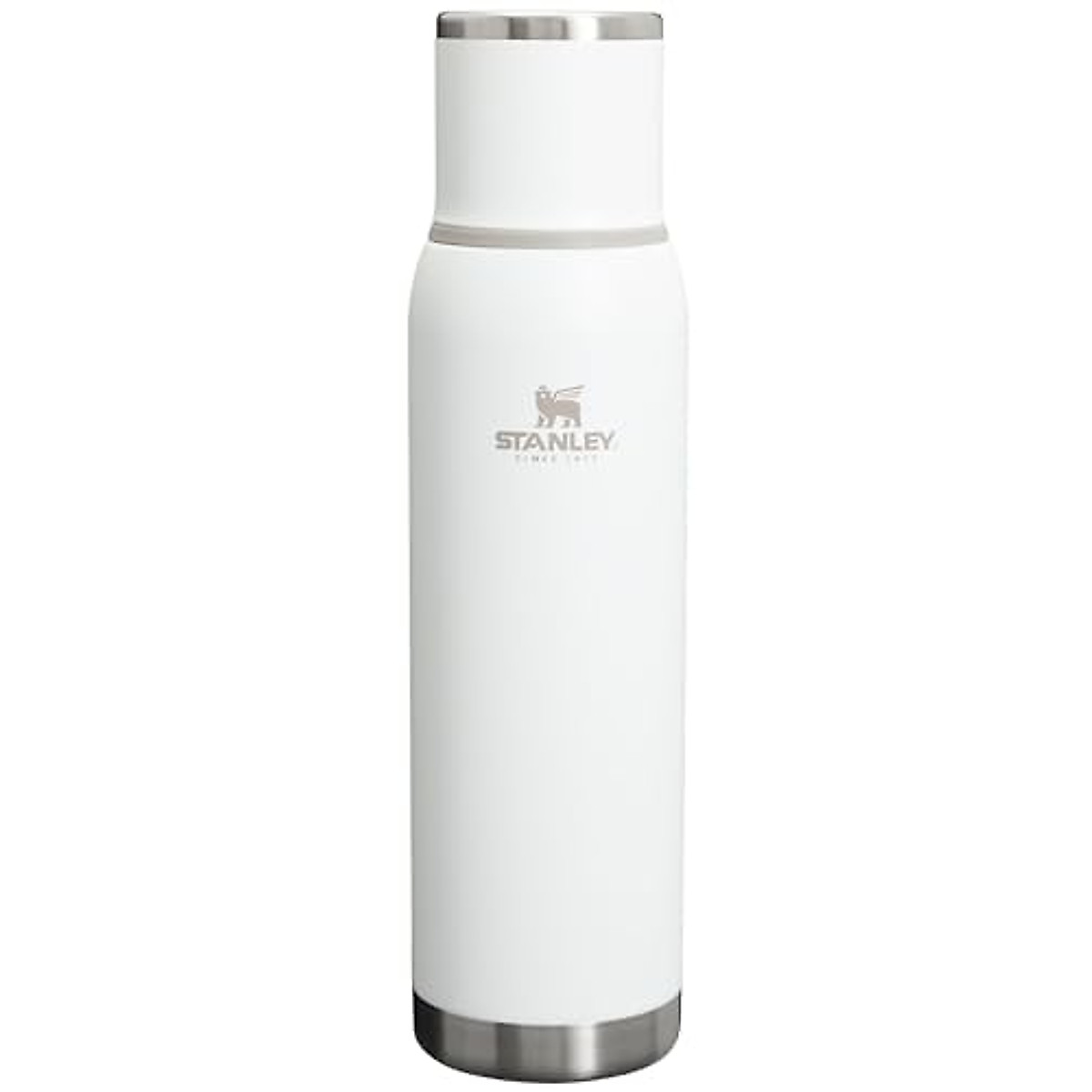 Stanley Adventure-to-Go Vacuum Bottle 1.4 qt | Wide Mouth with Leakproof Cup Lid | Keep Drinks Hot or Cold | Packable for Travel | Insulated Stainless Steel Thermos | BPA-Free | Frost