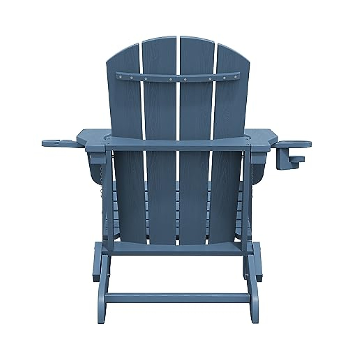 SERWALL Folding Adirondack Chair, HDPE Adirondack Chairs, Plastic Outdoor Chairs- Looks Exactly Like Real Wood- Navy