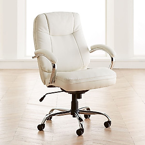 BrylaneHome 500 Lbs. Weight Capacity Women's Office Chair Extra Wide (500 Lb. Capacity), Ice White
