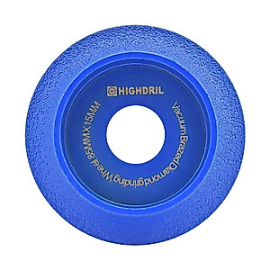 Diamond Profile Wheel 3 Inchx7/8"x15mm, HIGHDRIL Demi-bullnose Edge Abrasive Grinding Wheel Vacuum Brazed Diamond Grinding Disc for Tile,Quartz,Marble,Granite,Ceramic,Artificial Stone