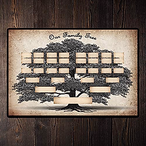 Family Tree Chart 6 Generation Genealogy Poster, to Fill in Blank Fillable Ancestry Chart, for Family Member gifts for baby, men, women, grandparents, mother/father Set 36in*24in Excluding frames