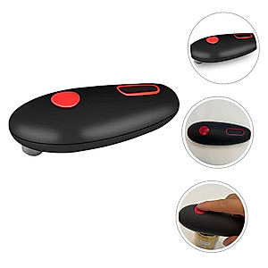 One Touch Electric Can Opener Easy Open Any Can Size with Smooth Edge, Hands Free and Battery Operated Electric Can Openers for Kitchen, Kitchen Gadget Electric Can Opener for Seniors (Black)