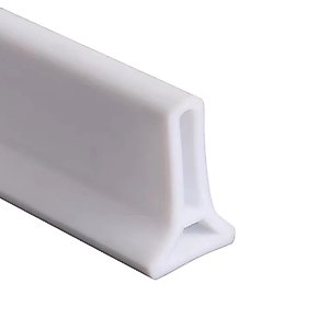 39 Inch Self-adhesive Collapsible Shower Threshold,Shower Water Barrier,Water Stopper Retention System Dry and Wet Separation for Bathroom Kitchen and More