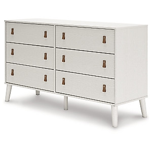 Signature Design by Ashley Aprilyn Farmhouse 6 Drawer Dresser, Whitewash