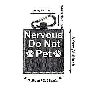 Funny Dog Leash Sleeve Nervous Do Not Pet Dog Leash Wrap Wrap Alert Hanging ID Patch Tag Pet Birthday Gift(Do Not Pet-Tag)
