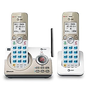 AT&T DL72219 DECT 6.0 2-Handset Cordless Phone for Home with Connect to Cell, Call Blocking, 1.8" Backlit Screen, Big Buttons, intercom, and Unsurpassed Range