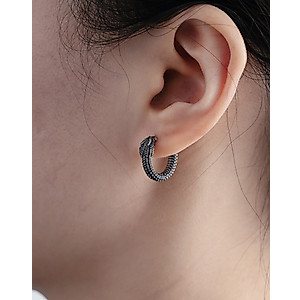 COPPERTIST.WU Ouroboros Earrings Small Huggie Hoop Earrings 925 Sterling Silver Earrings Hypoallergenic for Men Women