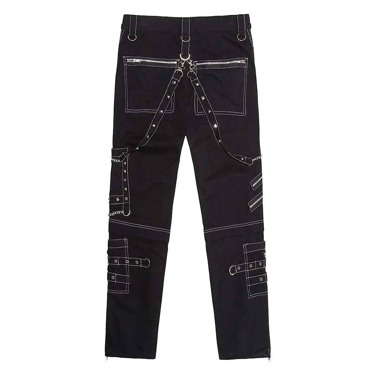 Cicilin Men's Fashion Hip Hop Rock Punk Gothic Sport Hiking Riding Casual Cargo Pants Street Dance Pants Harem Trousers Size 36 Black