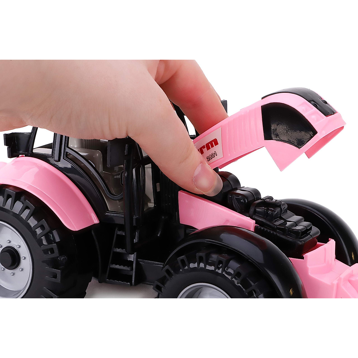 Toyland® Friction Powered Farm Tractor with Opening Bonnet (Pink)
