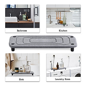 Yipem 2 Pcs Sink Caddy Instant Dry Sink Organizer Fast Drying Stone for Kitchen Counter, Diatomaceous Water Absorbing Stone Sink Tray Quick Dry Sink Stone for Home Decor