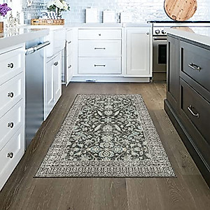 Asrug Floral Luxury Accent Area Rugs Non-Shedding Living Room Bedroom Accent Rug, 3’x5’, Taupe
