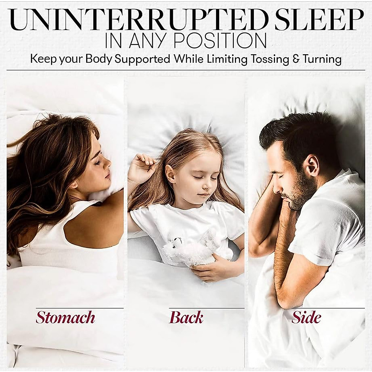 Beckham Hotel Collection Bed Pillows Standard / Queen Size Set of 2 - Down Alternative Bedding Gel Cooling Pillow for Back, Stomach or Side Sleepers