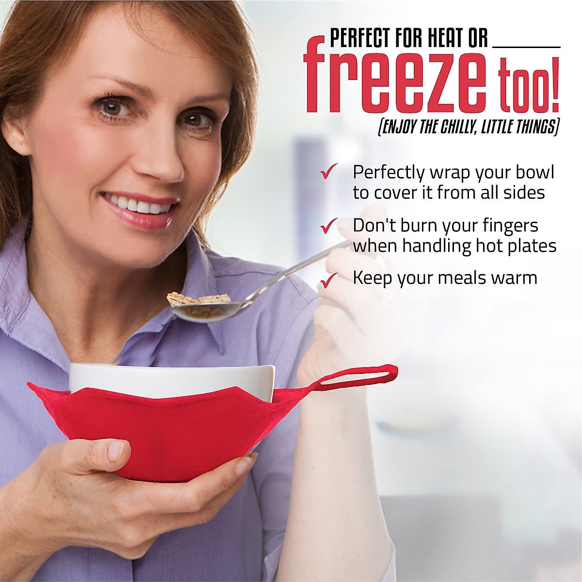 Set of 5 Bowl Holders, Cotton Huggers for Microwave, Cozy and Heat Resistant, Multicolor Bowl Holders, Heating or Warming Soup and Other Foods, Machine Washable, Oven Mitt Included